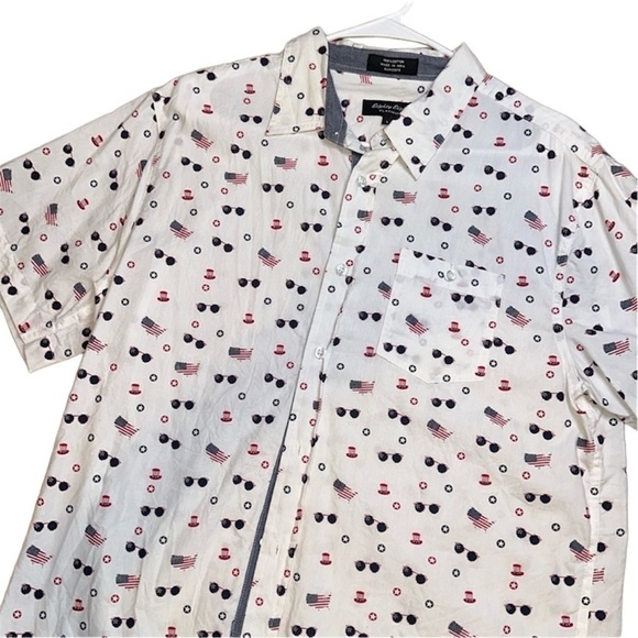 Eighty Eight | Shirts | Eighty Eight Red White Blue Mens Button Down ...